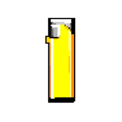 Cigarette lighter fire game pixel art Royalty Free Vector