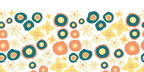 Summer flowers seamless repeat border Royalty Free Vector