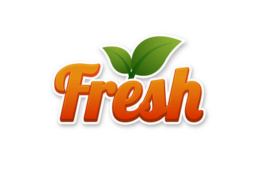 100 fresh typography logo design fresh with leaf Vector Image