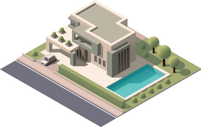 Isometric modern house Royalty Free Vector Image