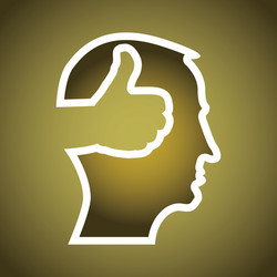 Mans head with thumbs up Royalty Free Vector Image