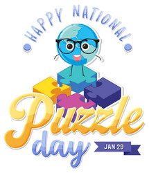National puzzle day banner Royalty Free Vector Image
