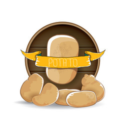 Sweet brown potato label with pile Royalty Free Vector Image