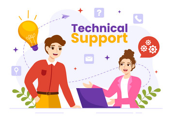 Technical support system with software Royalty Free Vector