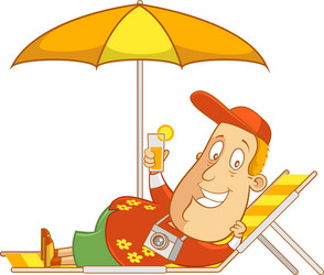 Beach Chair Man Sitting Vector Images (over 240)