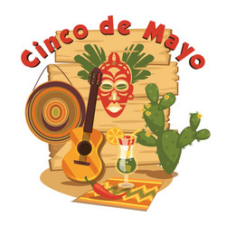 Cinco de mayo frame mexican holiday border Vector Image