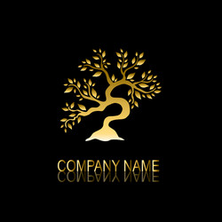 Golden tree symbol Royalty Free Vector Image - VectorStock