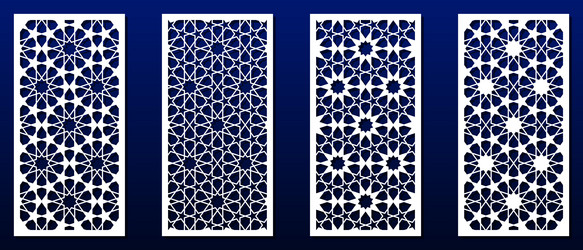 Laser cut panels islamic arabian design pattern Vector Image