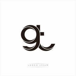Tg initial letter split lowercase modern monogram Vector Image