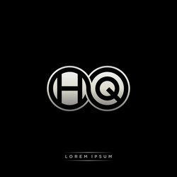 Hq initial letter split lowercase modern monogram Vector Image