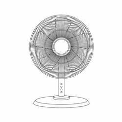 Table fan thin line style Royalty Free Vector Image