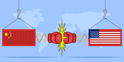 Usa vs china trade war Royalty Free Vector Image Usa vs china trade war Royalty Free Vector Image