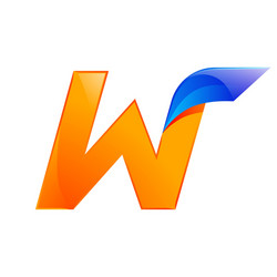 W letter volume blue and purple color logo design Vector Image