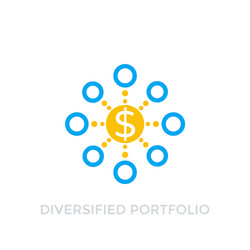 Diversification diversified portfolio Royalty Free Vector