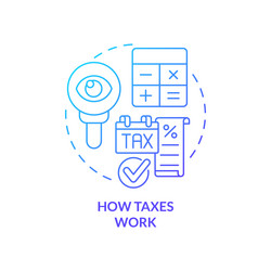 Tax returns blue gradient concept icon Royalty Free Vector
