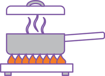 Kitchen pot with stove Royalty Free Vector Image