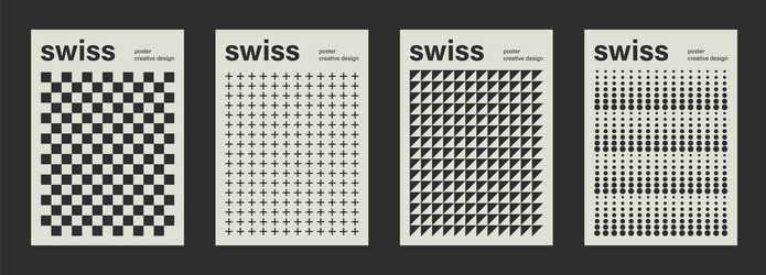 Swiss pattern poster design templates Royalty Free Vector