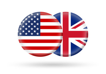 Uk and usa flags american british symbols Vector Image