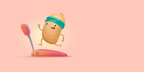 Cartoon funky potato character running or jogging Vector Image