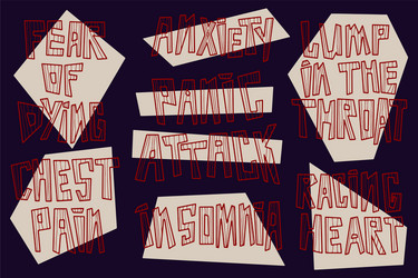 Anxiety hand drawn lettering isolated Royalty Free Vector