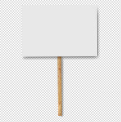 Sign banners on wood stick transparent background Vector Image
