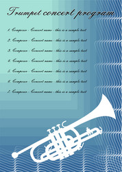 Concert program cover template with treble clef Vector Image