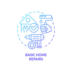 Basic home repairs concept icon Royalty Free Vector Image