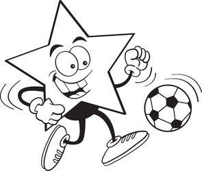 Cartoon smiling star pointing Royalty Free Vector Image