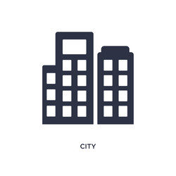 City icon on white background simple element from Vector Image