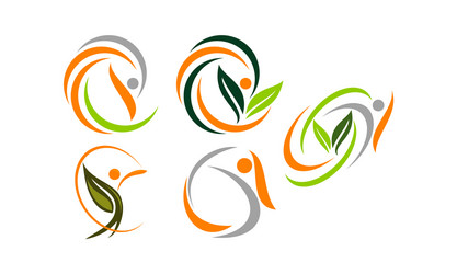 Leaf health logo design template Royalty Free Vector Image