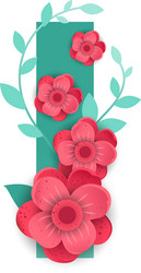 Letter i floral design Royalty Free Vector Image