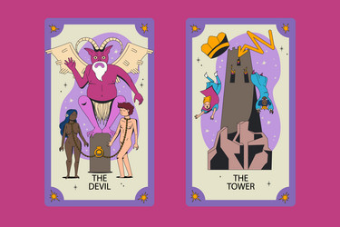 Hand drawn tarot cards Royalty Free Vector Image