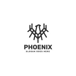 Logo phoenix line art style Royalty Free Vector Image