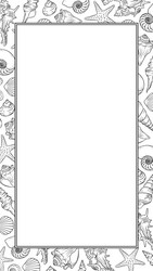 Square seashells frame sea and ocean design Vector Image