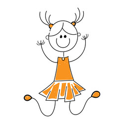 Stick figure happy jumping celebrating Royalty Free Vector