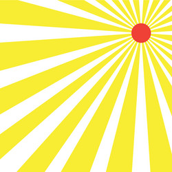Abstract yellow stripe ray with red sun Royalty Free Vector