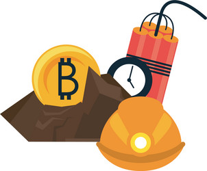 Mining tnt detonator with timer and helmet Vector Image