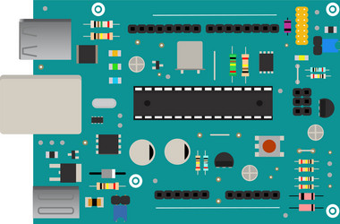 Diy electronic mini board with a micro-controller Vector Image