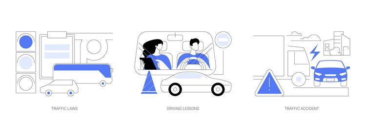 Car driving school abstract concept Royalty Free Vector