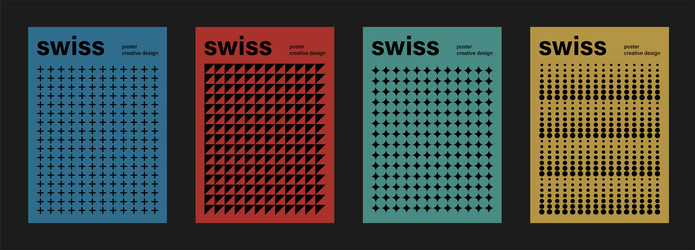 Swiss pattern poster design templates Royalty Free Vector