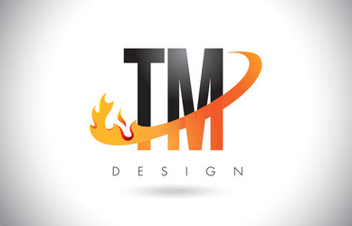 Tm t m letter modern logo design with yellow Vector Image