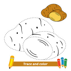 Trace and color for kids sweet potato Royalty Free Vector