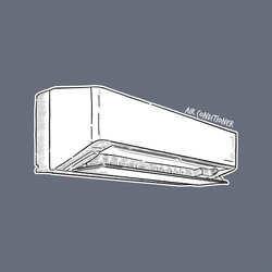 Air conditioner hand draw sketch Royalty Free Vector Image