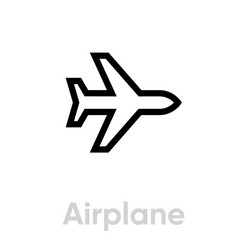 Airplane line icon aircraft and travel plane Vector Image