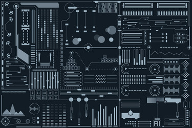 Hud futuristic hi tech digital frame element Vector Image
