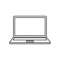 Pc monitor outline isolated Royalty Free Vector Image