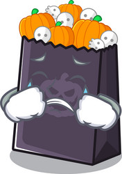 Crying candy corn in a mascot jar Royalty Free Vector Image