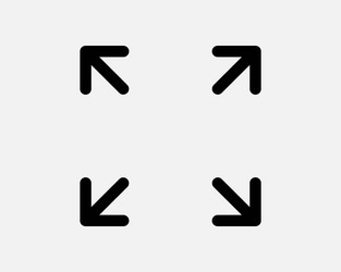 Four arrows pointing out icon zoom in 4 way arrow Vector Image