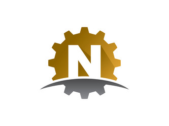 Engineering gear logo low poly model design Vector Image