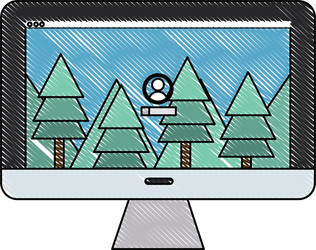 Electronic computer with user landscape screen Vector Image